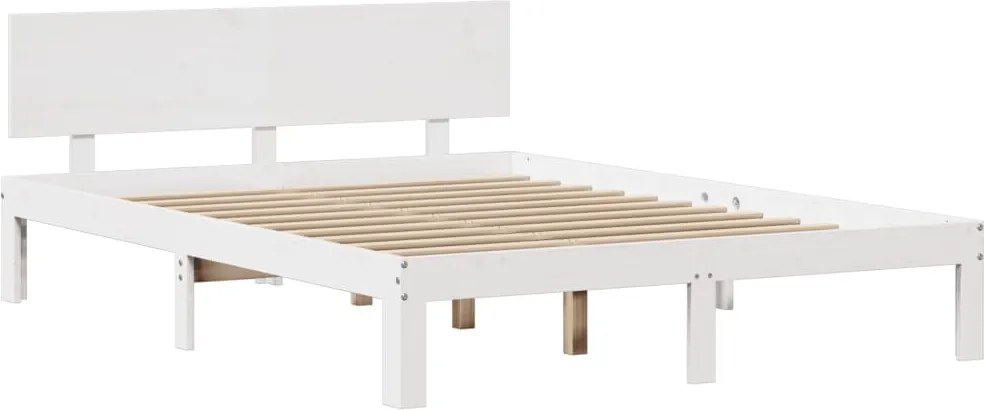 Rám postele s čelem bílý 150x200 cm masivní borovice 3306830