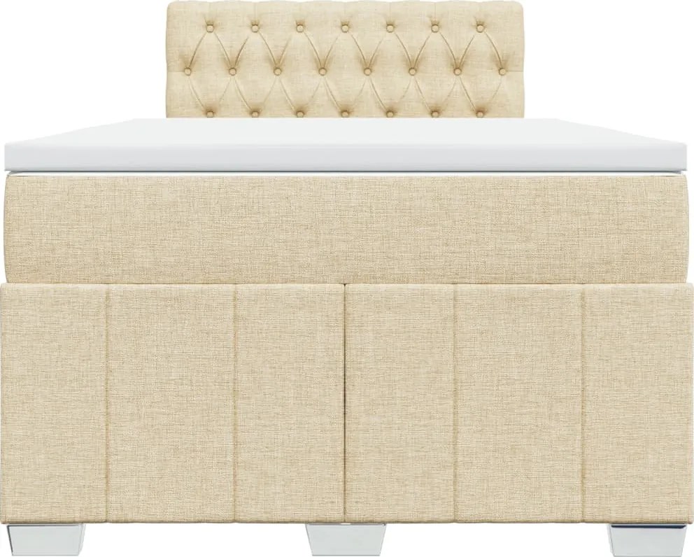 Box spring postel s matrací krémová 120x190 cm textil 3287019