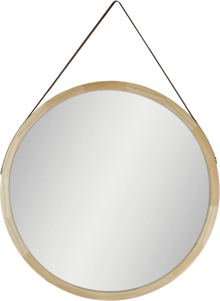 Zrcadlo v rámu Nautic, ø 55 cm, přírodní dřevo