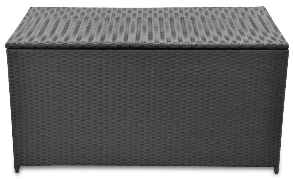 Venkovní úložný box - polyratan - černý | 120x50x60 cm