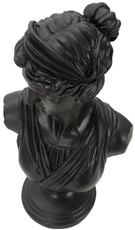 Socha hlavy ROMAN WOMAN BLACK 22X16X41 cm