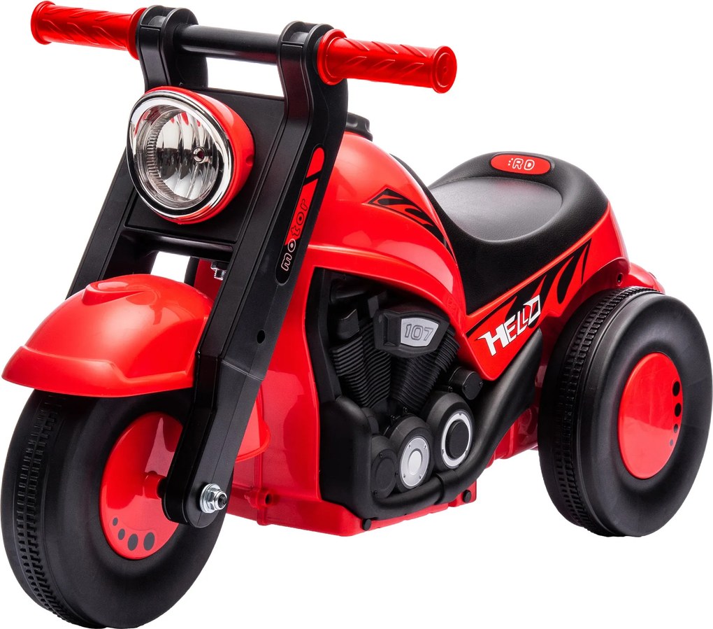 AIYAPLAY Dětská Motorka, Klouzačka s Hudbou, Dětské Vozidlo, 1,5V Dětské Auto s Bublinkami, Tricykl pro Děti 2-5 Let, do 30 kg Nosnost, Červená | Aoso