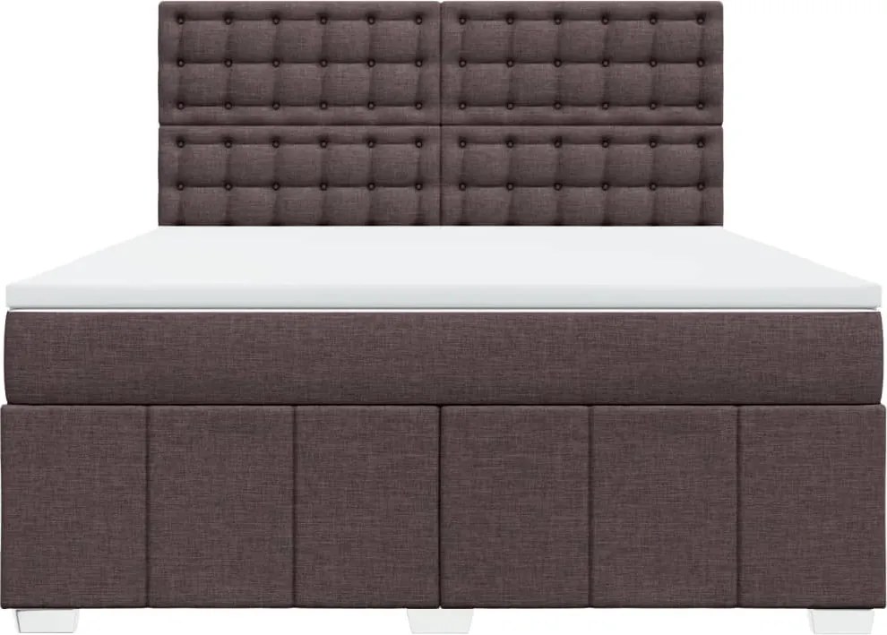 Box spring postel s matrací tmavě hnědá 180x200 cm textil 3291764
