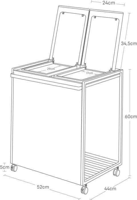 Bílý kovový odpadkový koš na tříděný odpad Tower – YAMAZAKI