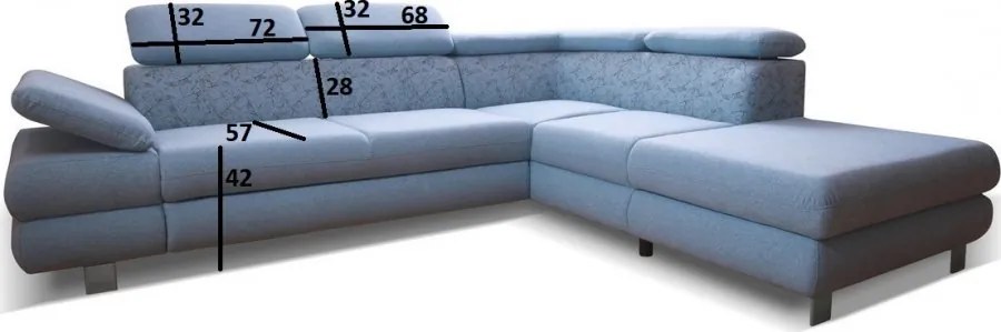 Casarredo - Komfort nábytek Rohová sedací souprava TICON II, rozkládací s úložným prostorem, výběr látek M/G | potah: malaga 02,Umístění rohu: roh nalevo,Potah u korpusu, sedací části, boků a záhlavníků:: malaga 15