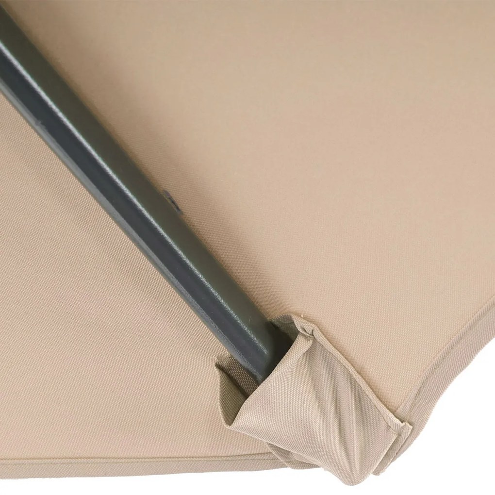 Slunečník Acerra Ø 3m se stojanem-polyester/ocel - pískovo-béžová