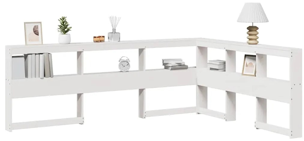 Regálová knihovna ve tvaru L 80 cm masivní borové dřevo