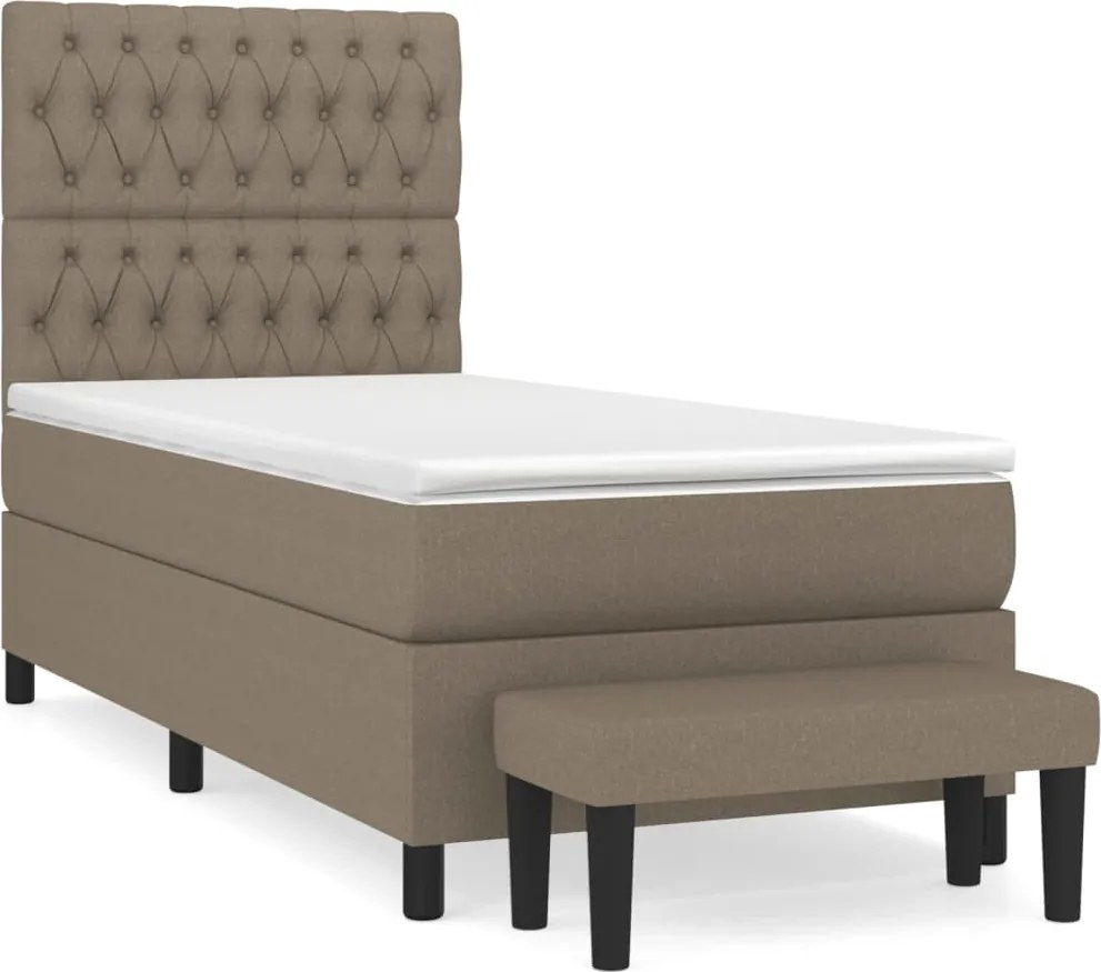 Box spring postel s matrací taupe 90x200 cm textil 3136809