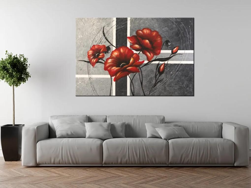 Gario Ručně malovaný obraz Vířivé máky Rozměry: 120 x 80 cm