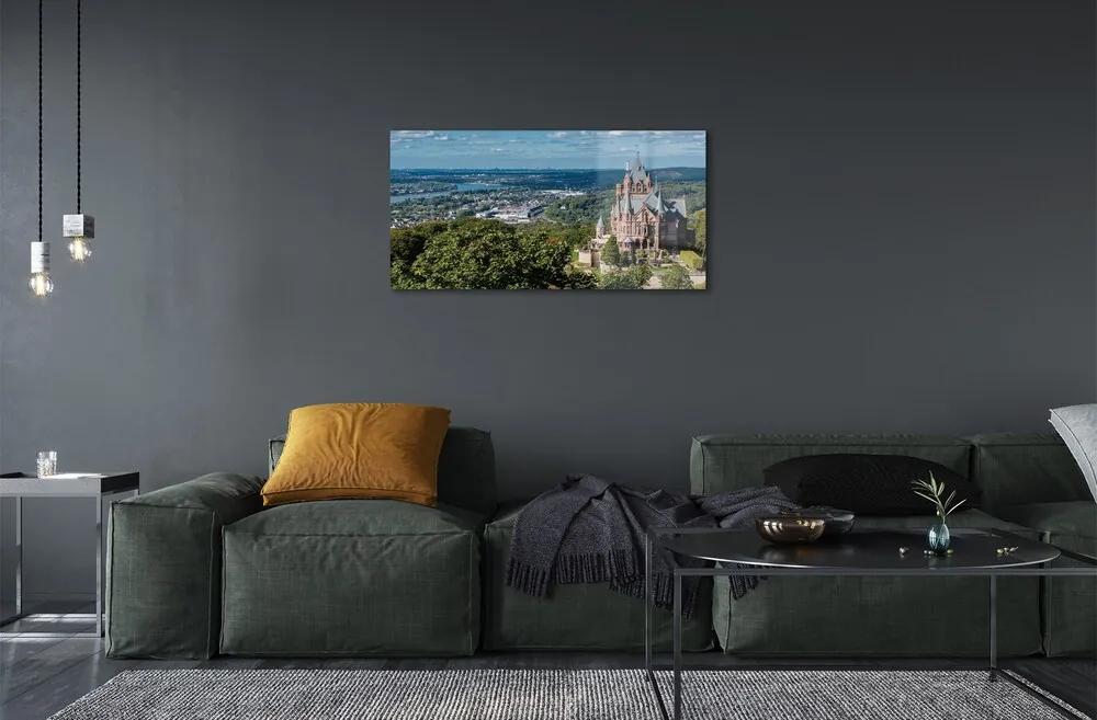 Obraz na skle Německo Panorama městského hradu 125x50 cm