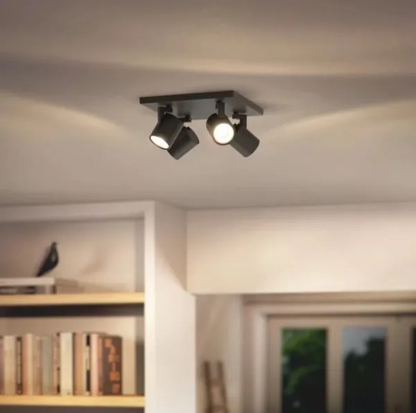 Philips - LED RGBW Stmívatelné bodové svítidlo RUNNER 4xGU10/6,5W/230V černá