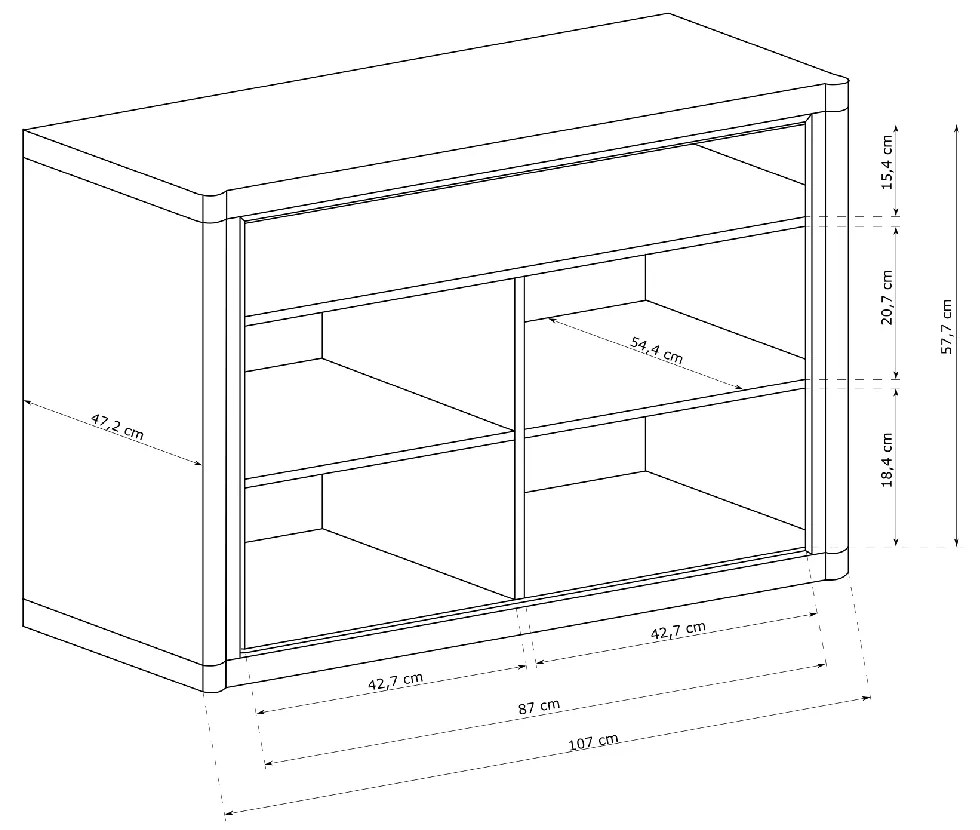 DALLAS s | TV stolek D11 | 107 cm | sonoma