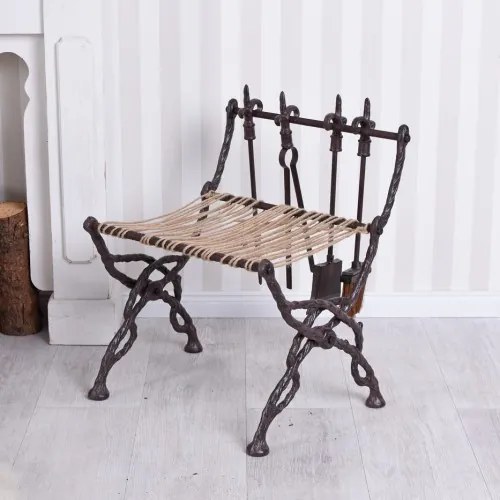 Stylová pětidílní krbová sada v designu větvoví lesního enta 58 cm