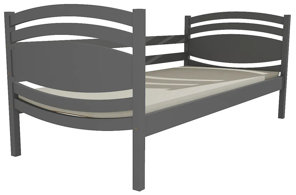 Dětská postel masiv 032 borovice masiv 80 x 200 cm šedá