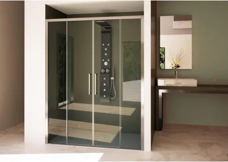 Sprchové dveře HOPA URBAN ESSENCE N2FS - 145,5 - 150 cm, 200 cm, Ossidato - matný hliník, Čiré bezpečnostní sklo - 6 mm BEN23A1