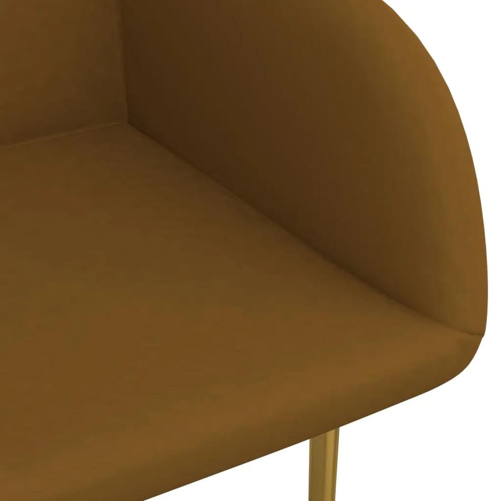 Jídelní židle Nokas - samet - 2 ks | hnědé