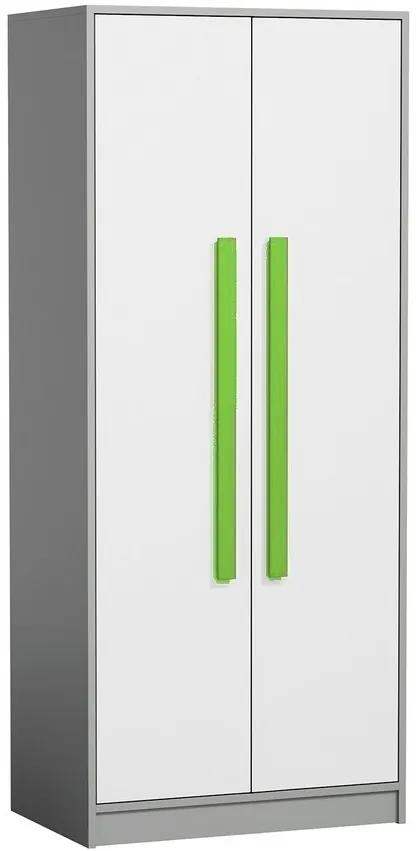Šatní skříň GYT 1 antracit/bílá/zelená