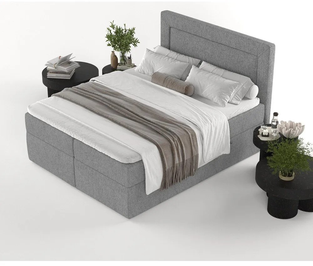 Šedá boxspring postel s úložným prostorem 180x200 cm Imagine – Maison de Rêve