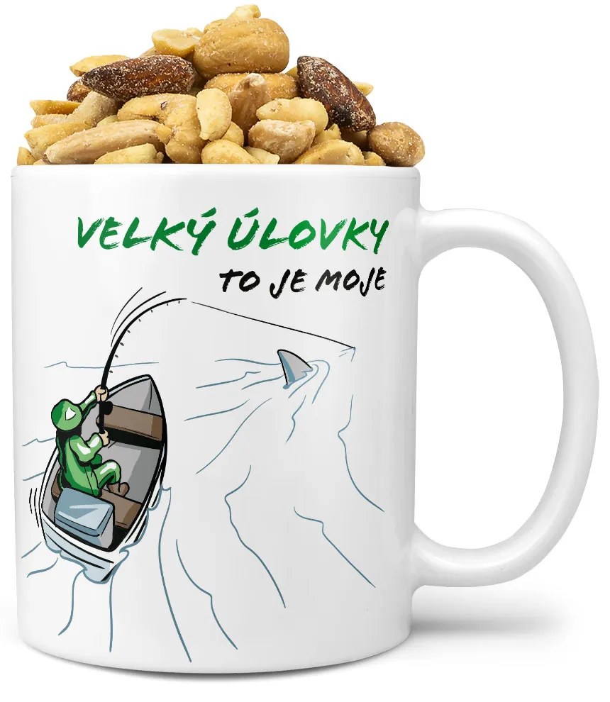 Hrnek Velký úlovky (Náplň hrníčku: Směs slaných oříšků)