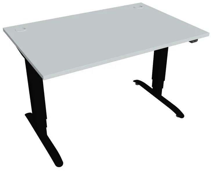Elektr. nastavitelný stůl 120x80 - HOBIS MOTION MS 3 1200 Dekor stolové desky: šedá, Barva kovové podnože: černá