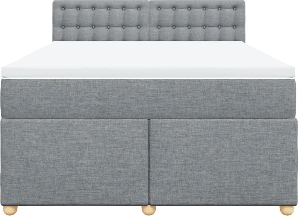 Box spring postel s matrací světle šedá 160 x 200 cm textil 3289045