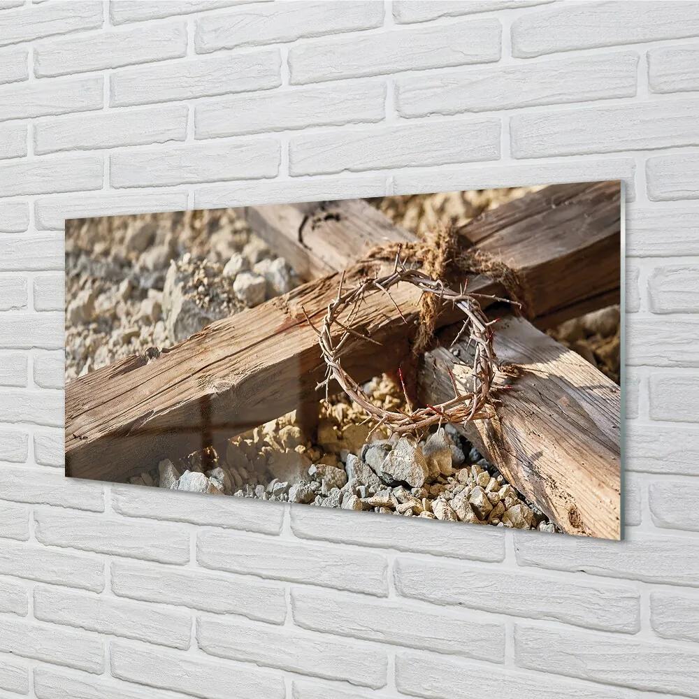 Obraz na skle Křížové kameny trny 100x50 cm