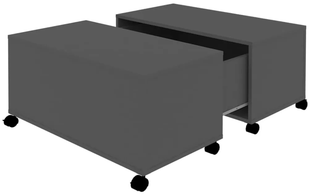 vidaXL Konferenční stolek šedý 75 x 75 x 38 cm dřevotříska