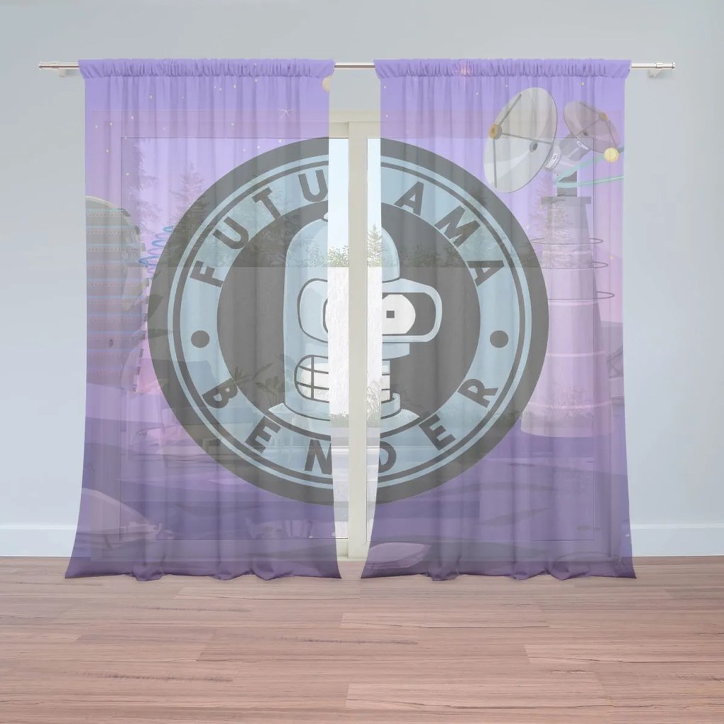 Sablio Záclony Futurama Bender Planeta s vysílači: 2ks 150x250cm
