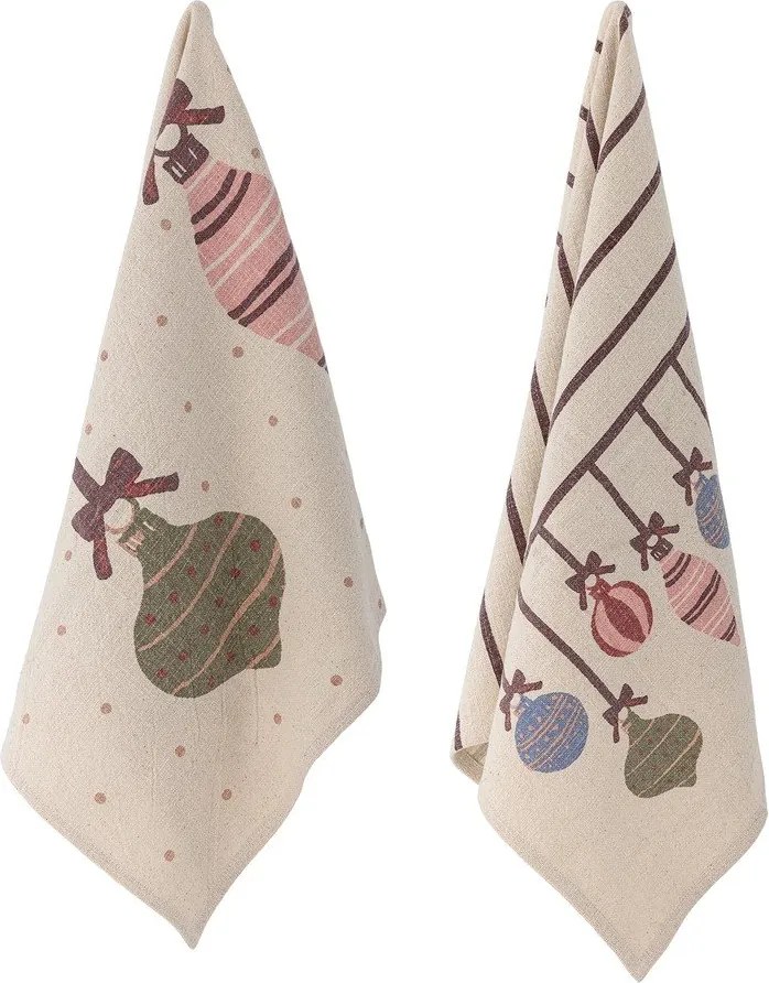 Bavlněné utěrky v sadě 2 ks s vánočním motivem 71x45 cm Ornamentia – Bloomingville