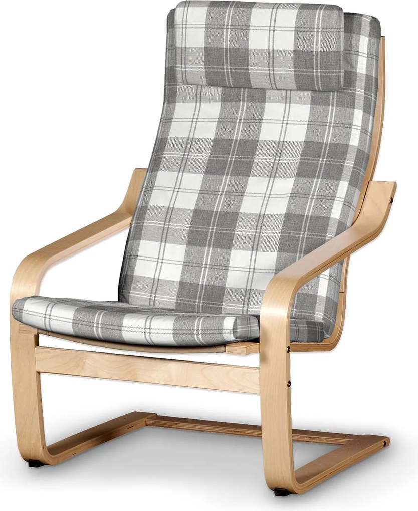 Sedák na křeslo IKEA Poäng II barva šedá látka pletený vzor, vzorované