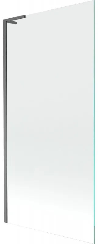 Mexen Next, vanová zástěna 1-křídlová 90 x 150 cm, fixní křídlo, 6 mm čiré sklo, broušený grafit profil, 895-090-000-03-00-66