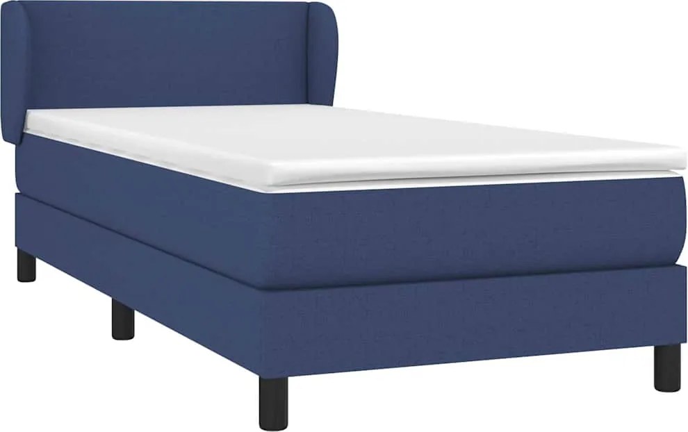 Box spring postel s matrací modrá 80x200 cm textil 3126043