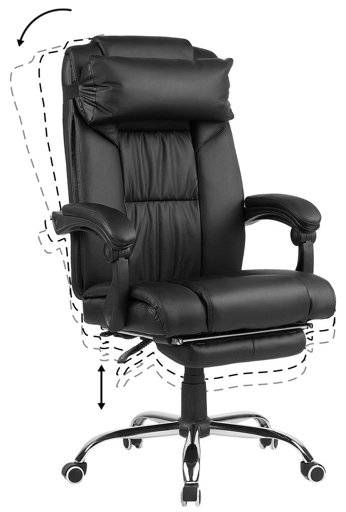 Kancelářská židle z eko kůže černá LUXURY Beliani
