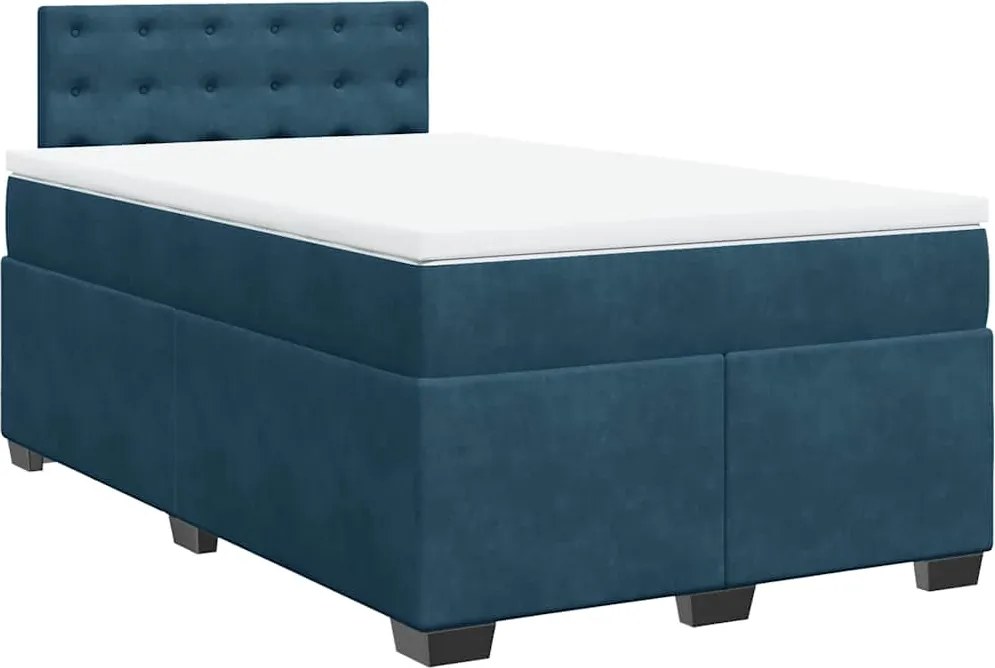 Box spring postel s matrací tmavě modrá 120 x 200 cm samet 3286298
