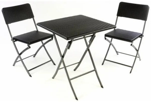 Zahradní set stůl a 2 židle ratanového vzhledu, skládací OEM D37114