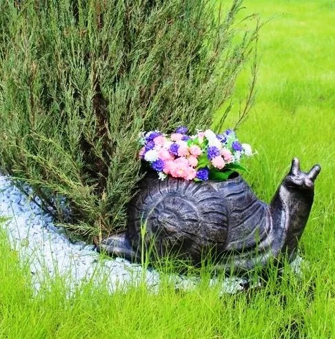 Roto květináč Šnek Plantážník S, bronzově hnědá