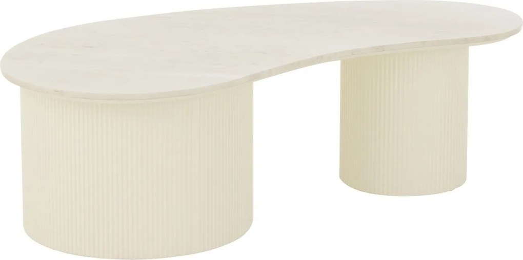 Bílý konferenční stůl s mramorovou deskou Marble - 121*59*37 cm