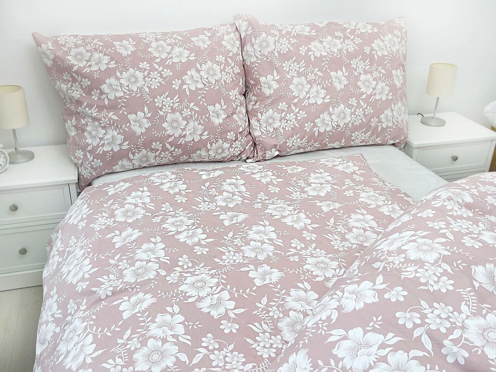 Písecké lůžkoviny Bavlněné povlečení Rose růžová 200x220 Zapínání: knoflík, Velikost polštáře: 50x70