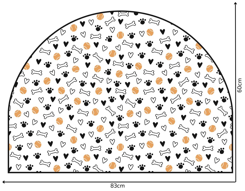 PIPPER. Ochranná textilní nálepka na zeď - Oblouk - Míčky Velikost: 120x96cm, Jméno: Bez jména