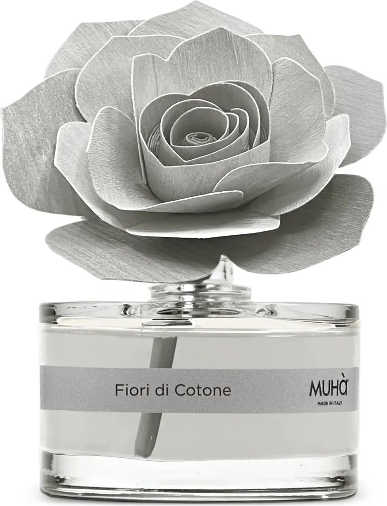Muhà Rose difuzér s dřevěnou růží Fiori di Cotone Objem: 200 ml