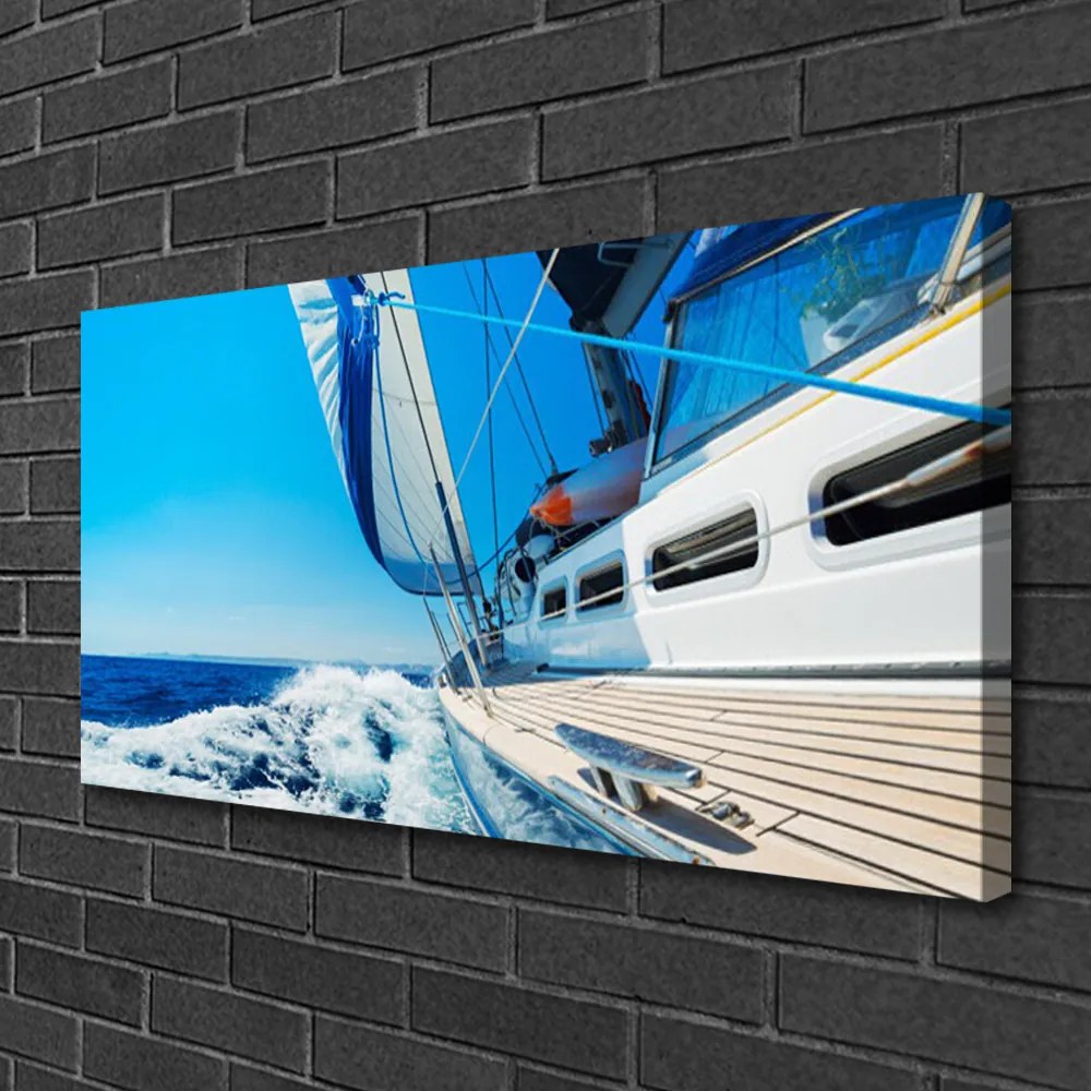 Obraz na plátně Loďka Moře Krajina 125x50 cm