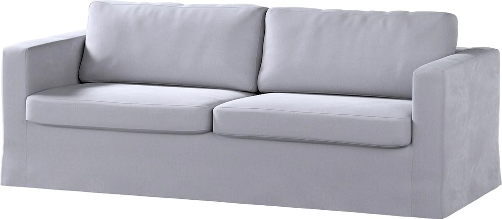 Potah na pohovku IKEA  Karlstad 3-místná, nerozkládací, dlouhý barva šedá látka lesklé, sametová