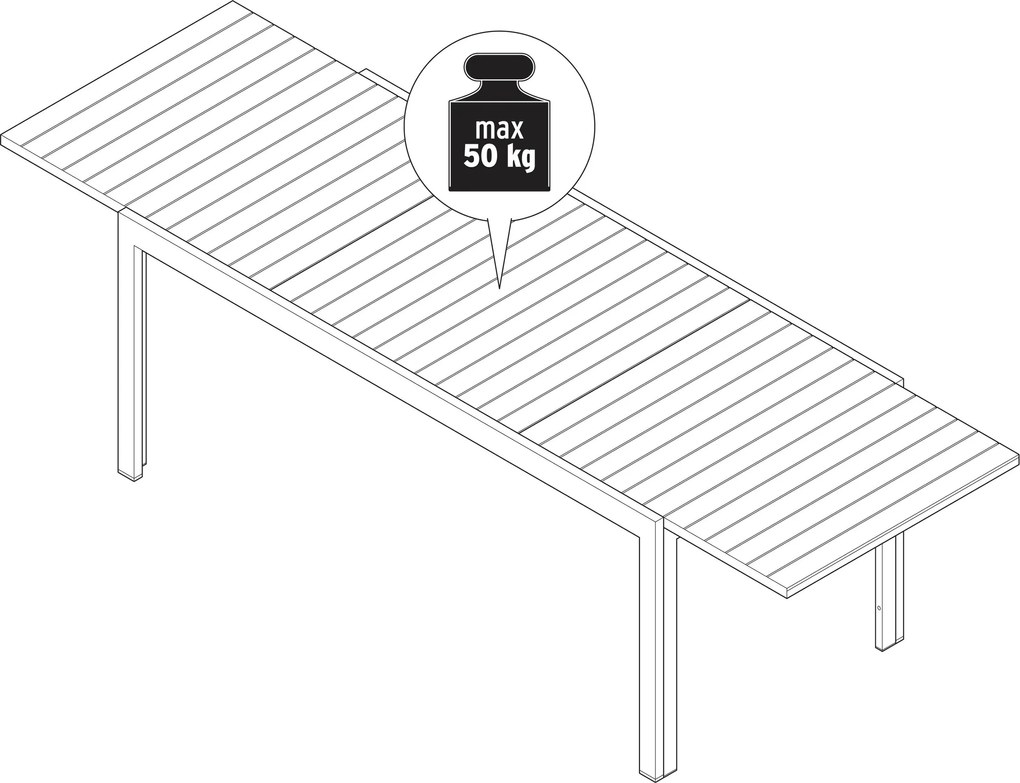 Tchibo - Rozkládací hliníkový zahradní stůl »Liska« - barva: šedá