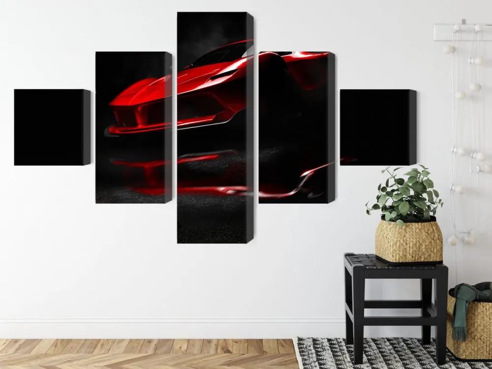 Vícedílný obraz Červené Sportovní Auto 3D Nedostatek Nedostatek Přírodní plátno 250x150