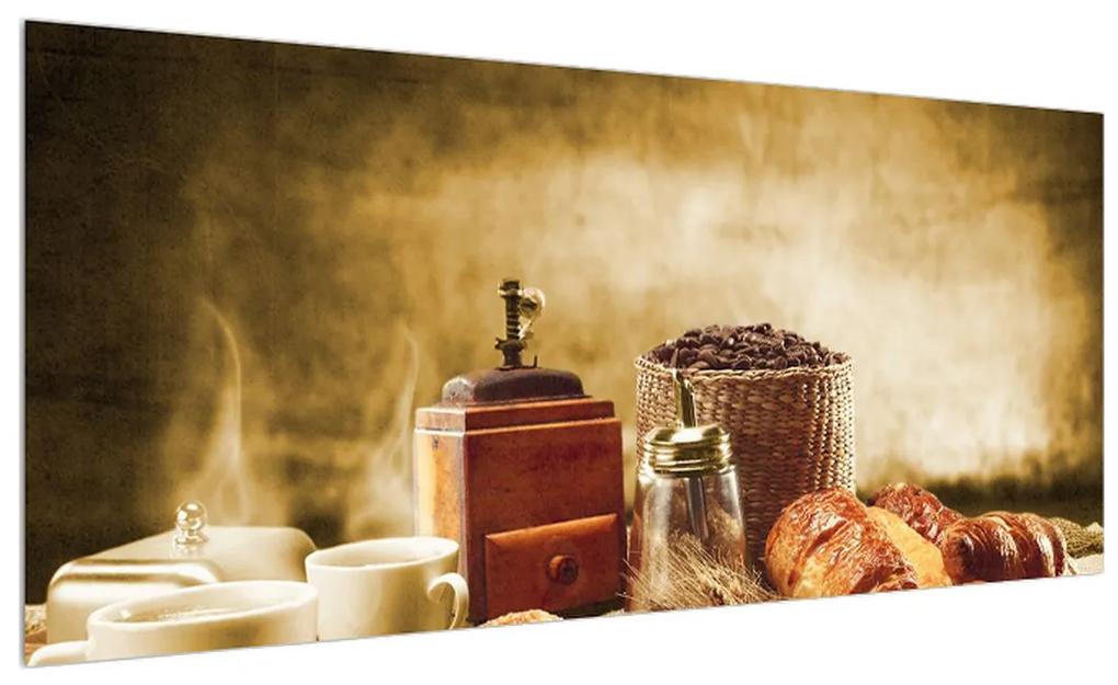 Obraz kávy a snídaně (100x40 cm)