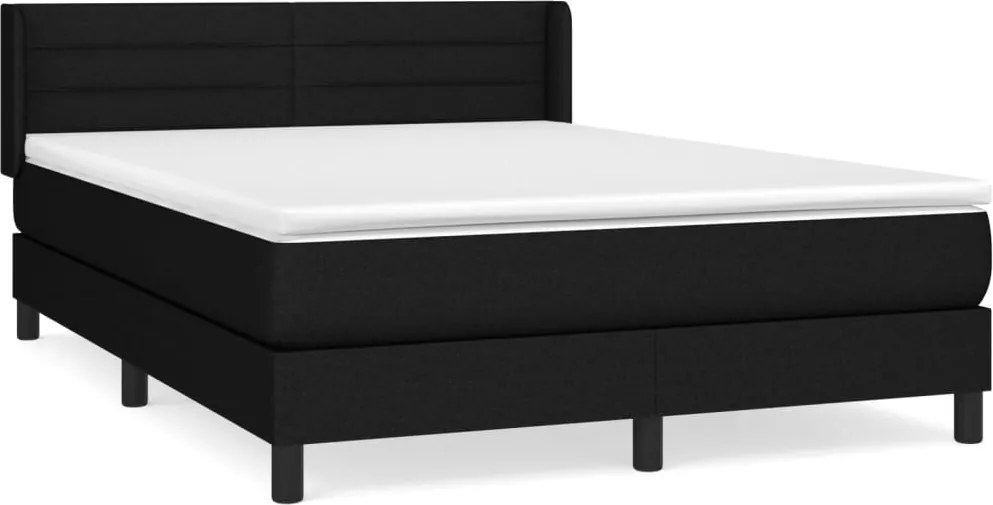 Box spring postel s matrací černá 140x200 cm textil 3129795