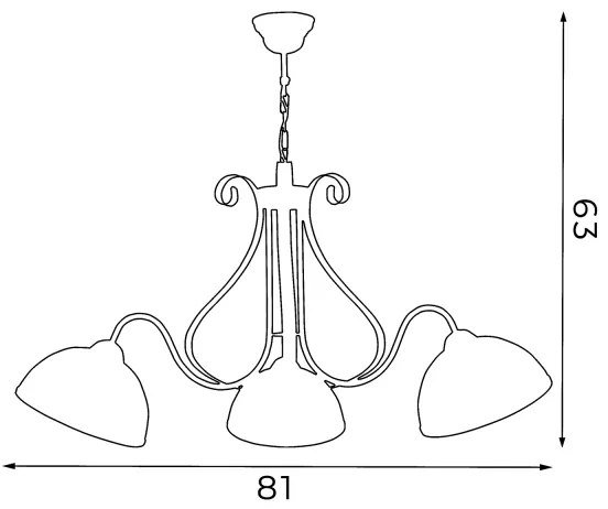 Lustr na řetězu ANTICA 3xE27/60W/230V