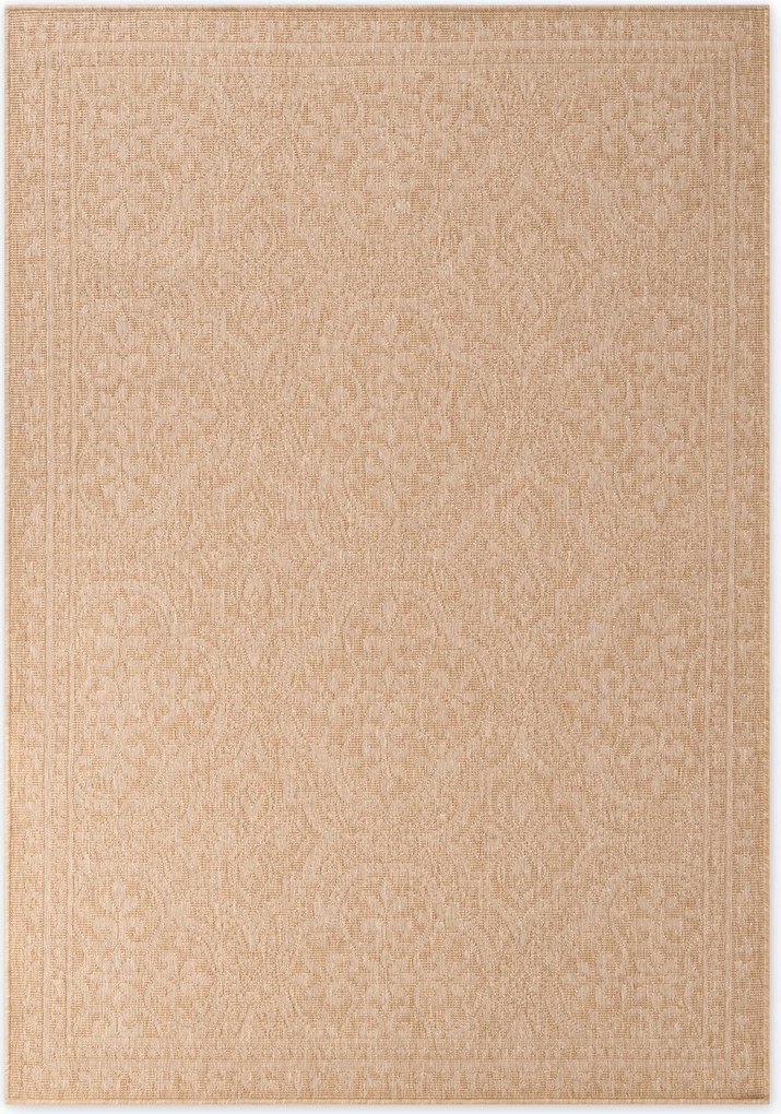 NORTHRUGS, Kusový koberec Duet Rosel 106252 Beige/White - na ven i na doma, 120x170, béžová, chodba / předsíň