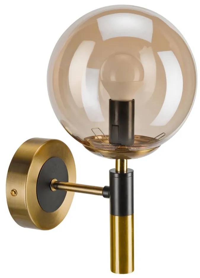 Lamkur Nástěnné svítidlo ROLLO 1xE14/5W/230V zlatá/kouřová béžová KM-1.218/ZŁOTY/E14