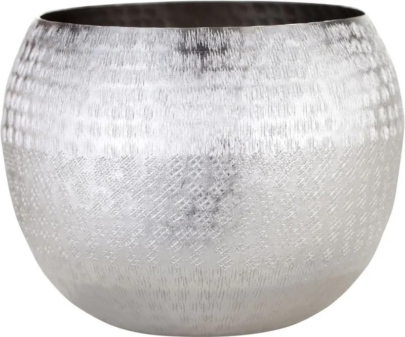LENE BJERRE Malá kovová miska s tepaným dekorem ABIGAIL, stříbrná